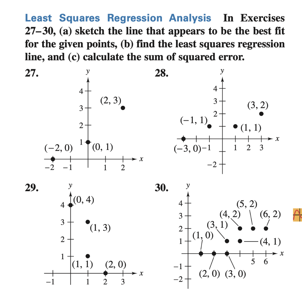 Solved Least Squares Regression Analysis In Exercises 27–30, | Chegg.com