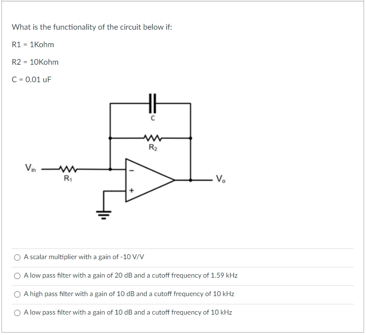 Solved What is the functionality of the circuit below if: R1 | Chegg.com