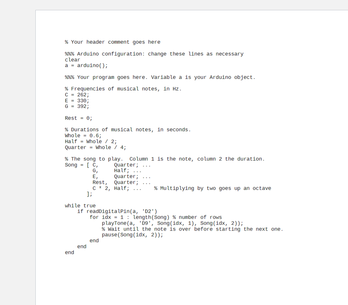 Solved Play a song Learning Objectives: • Use an array to | Chegg.com