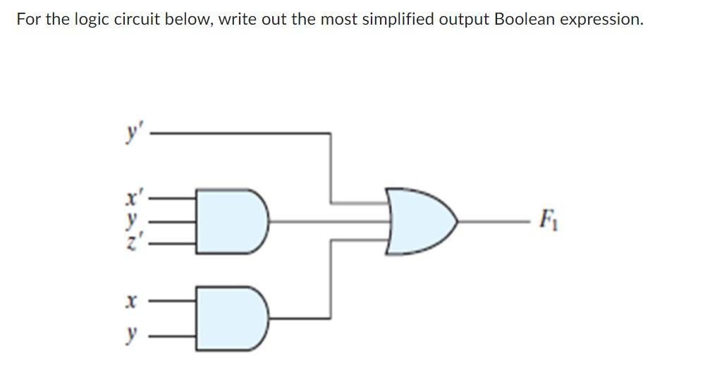 Solved For the logic circuit below, write out the most | Chegg.com