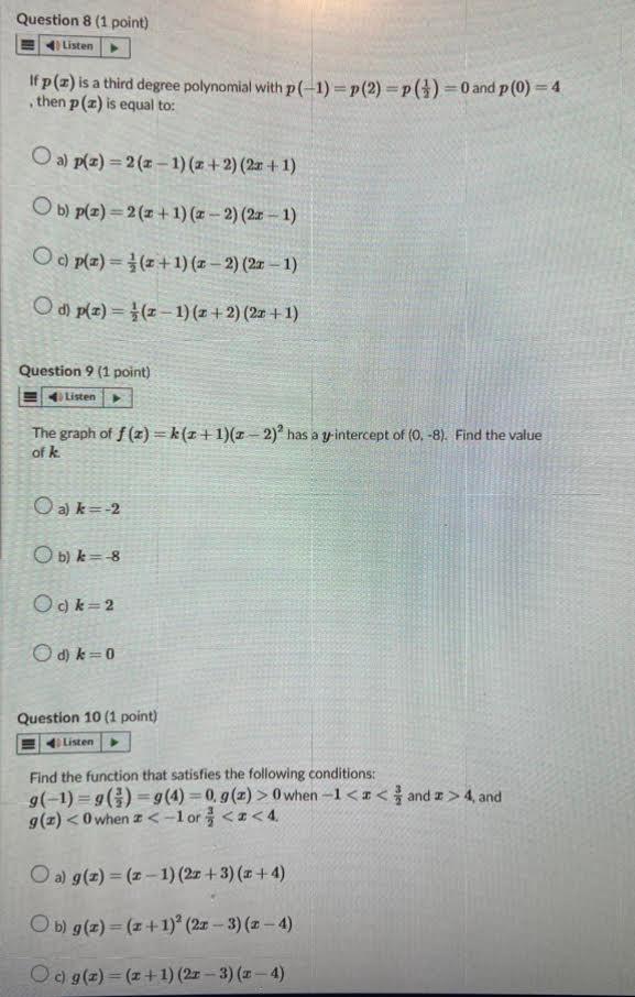 Solved If p(x) is a third degree polynomial with | Chegg.com