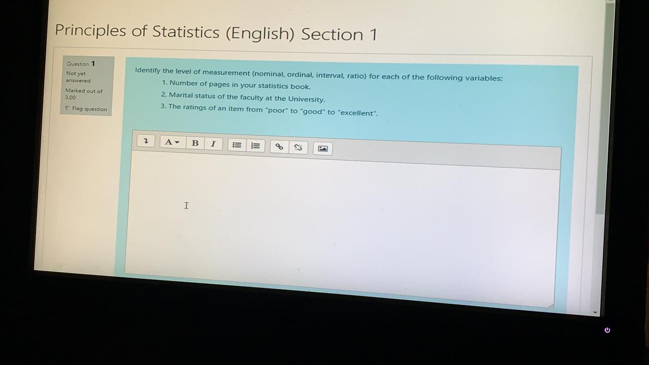 Solved Principles of Statistics (English) Section 1 Question | Chegg.com
