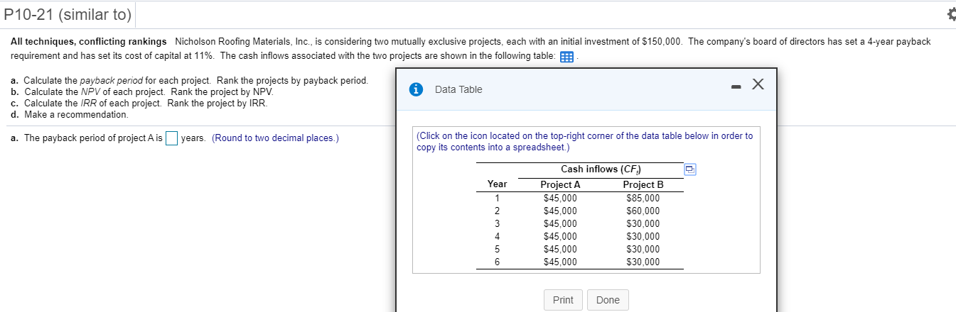 Solved P10-21 (similar to) All techniques, conflicting | Chegg.com Solved P10-21 (similar to) All techniques, conflicting | Chegg.com
