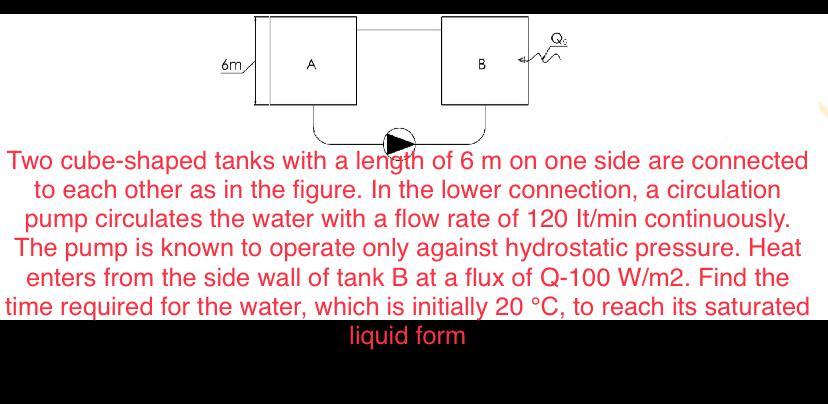 Solved Two cube-shaped tanks with a length of 6 m on one | Chegg.com