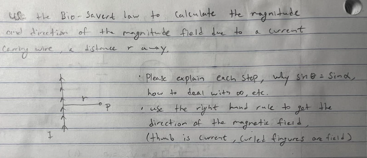 Solved Ge the Bio-savert law to calculate the ragnitude and | Chegg.com