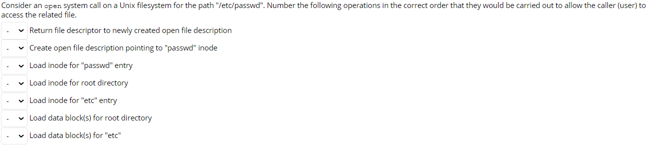Solved Consider an open system call on a Unix filesystem for | Chegg.com