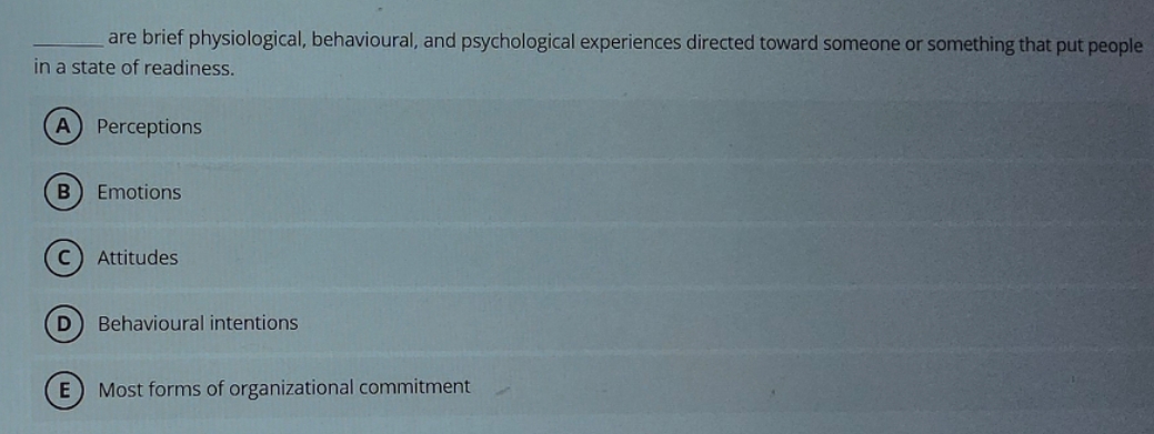 Solved are brief physiological, behavioural, and | Chegg.com