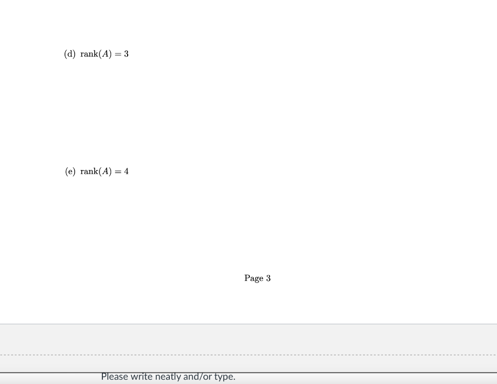 Solved 1 Give An Example Of A 3 X 4 Matrix A With The