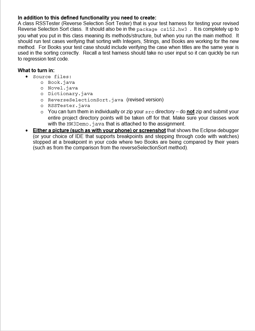 Solved Specification: For this assignment you will be | Chegg.com