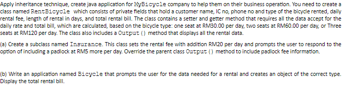 Solved Apply Inheritance Technique Create Java Application 1487