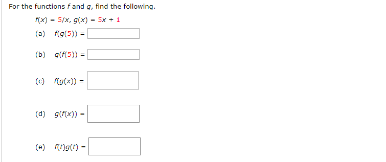Solved For the functions fand g, find the following. f(x) = | Chegg.com