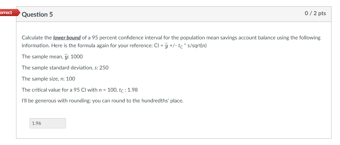 Solved Calculate the lower bound of a 95 percent confidence | Chegg.com