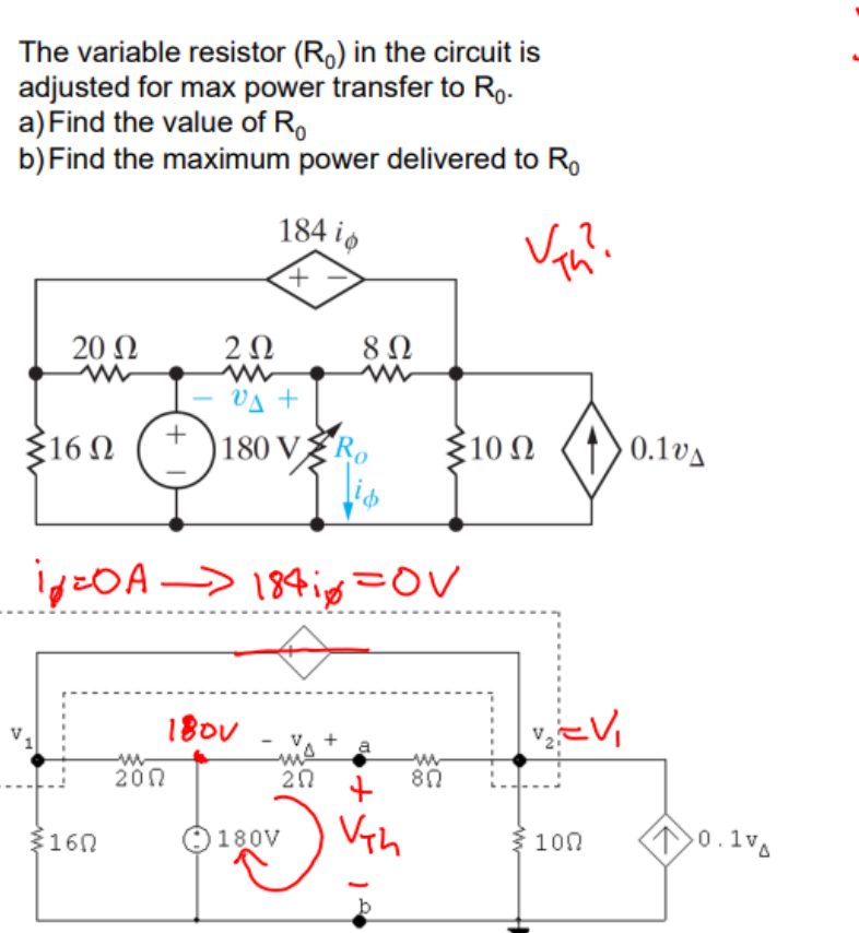 Solved The variable resistor (Ro) in the circuit is adjusted | Chegg.com