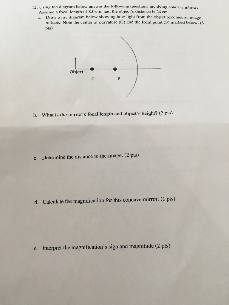 Solved 12. Using the diagram below answer the following | Chegg.com