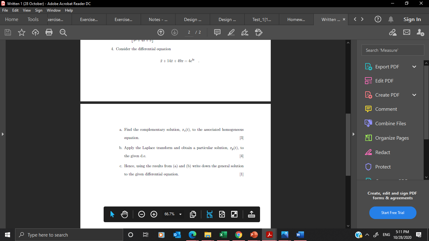 Solved Written 1 (28 October) - Adobe Acrobat Reader DC File | Chegg.com