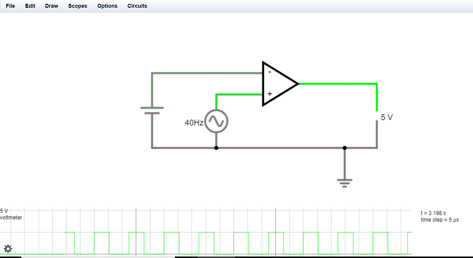 The following circuit is built in falstad: A) | Chegg.com
