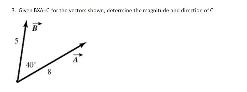 Solved 3. Given BXA-C for the vectors shown, determine the | Chegg.com
