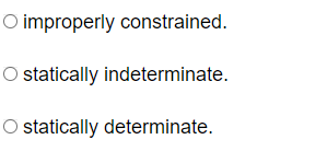 Solved improperly constrained. statically indeterminate. | Chegg.com