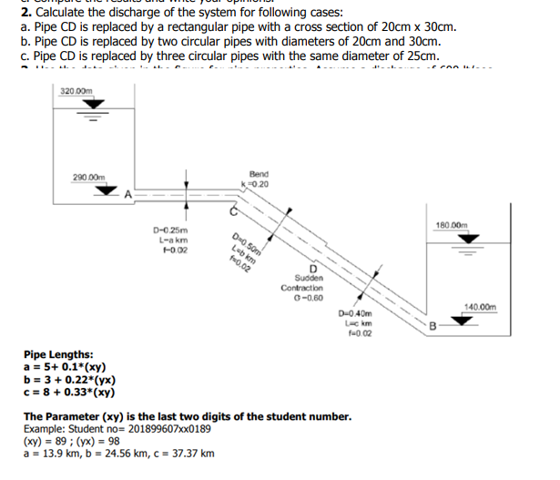 Solved 2. Calculate the discharge of the system for | Chegg.com