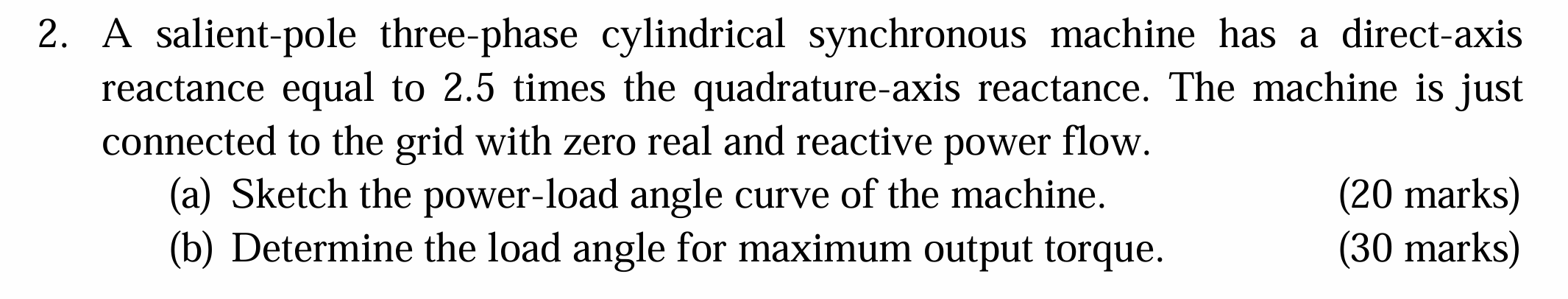 Solved 2. ﻿A salient-pole three-phase cylindrical | Chegg.com