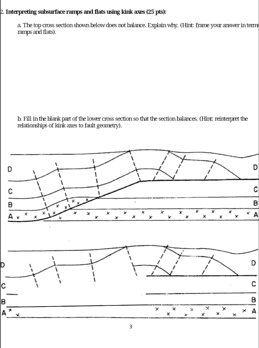 Solved 2. Interpreting subsurface ramps and flats using kink | Chegg.com