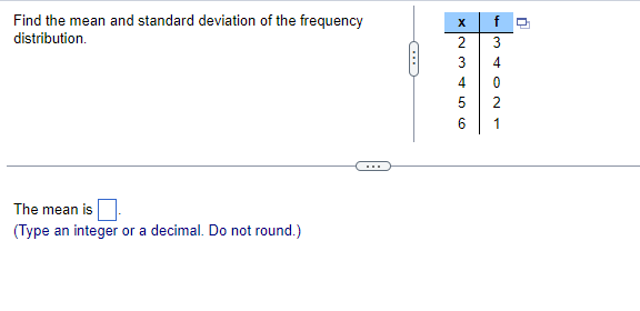 Solved Find the mean and standard deviation of the frequency | Chegg.com