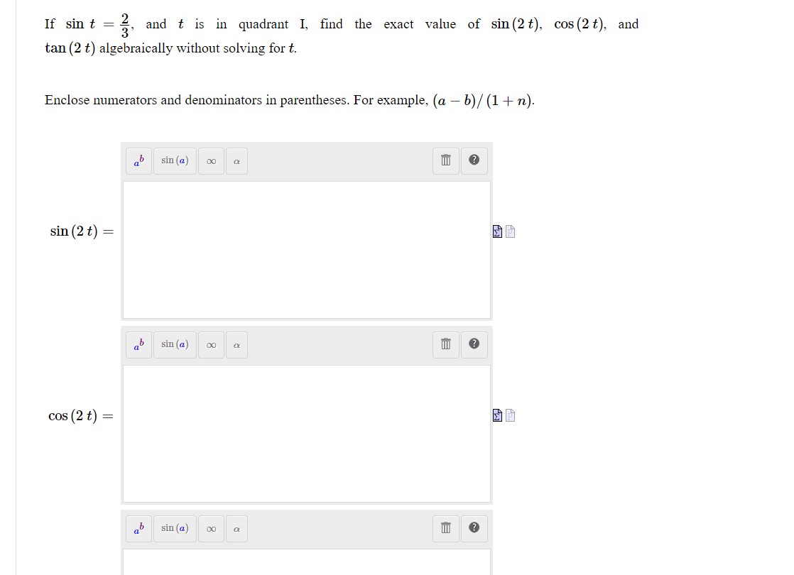 Solved If sint=32, and t is in quadrant I, find the exact | Chegg.com