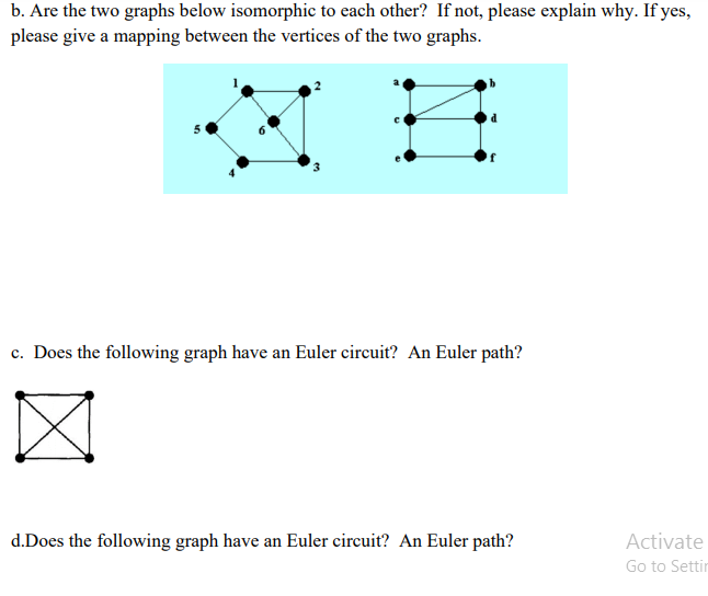 Solved b. Are the two graphs below isomorphic to each other? | Chegg.com