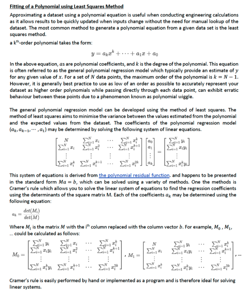 Solved Program Assignment03B fits a 3rd order polynomial to | Chegg.com