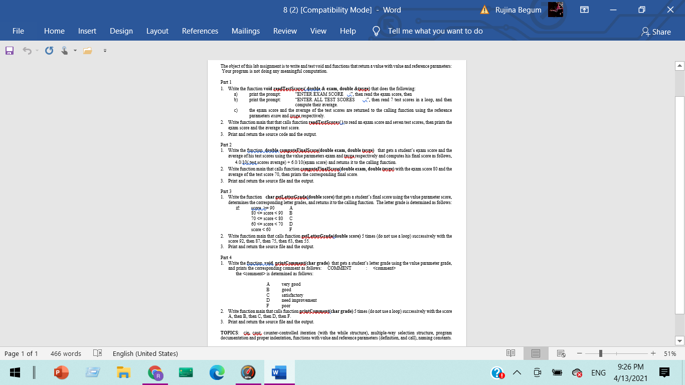 Solved C++ Please read the instructions carefully. Use endl; | Chegg.com