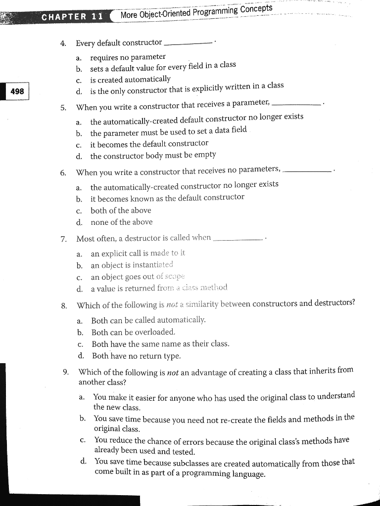 Solved Chapter 11 More Objectoriented Programming Concepts