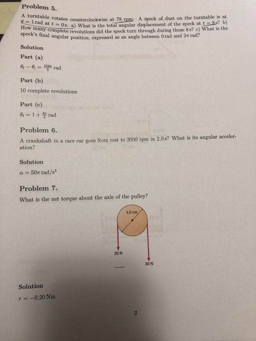 Solved A Turntable Rotates Counterclockwise At 78 Rpm A