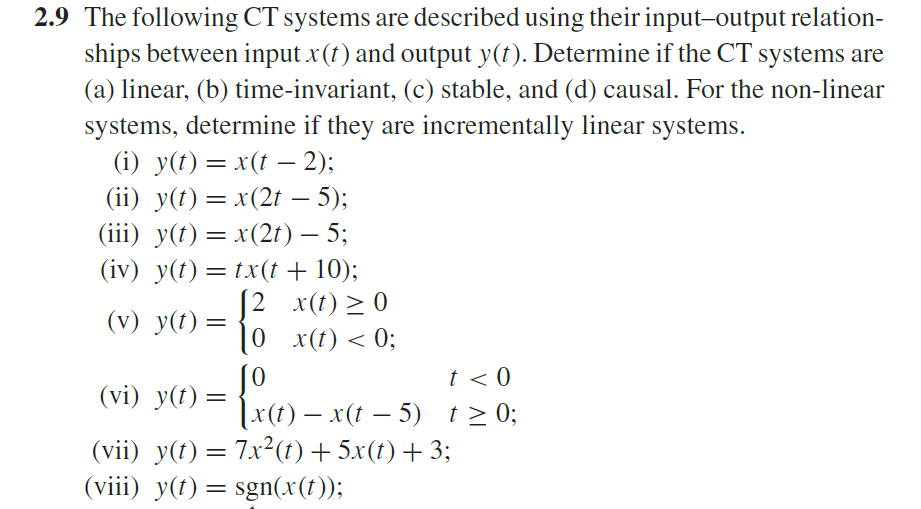 Solved How can you tell if the ones that are non linear | Chegg.com