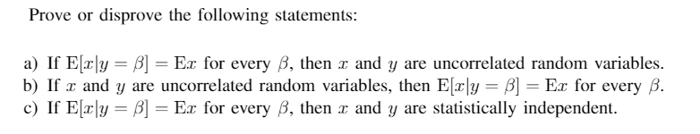 Solved Prove or disprove the following statements: a) If | Chegg.com
