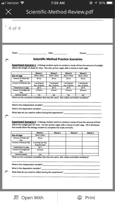 ..1 Verizon令 7:19 AM Scientific-Method-Review.pdf | Chegg.com