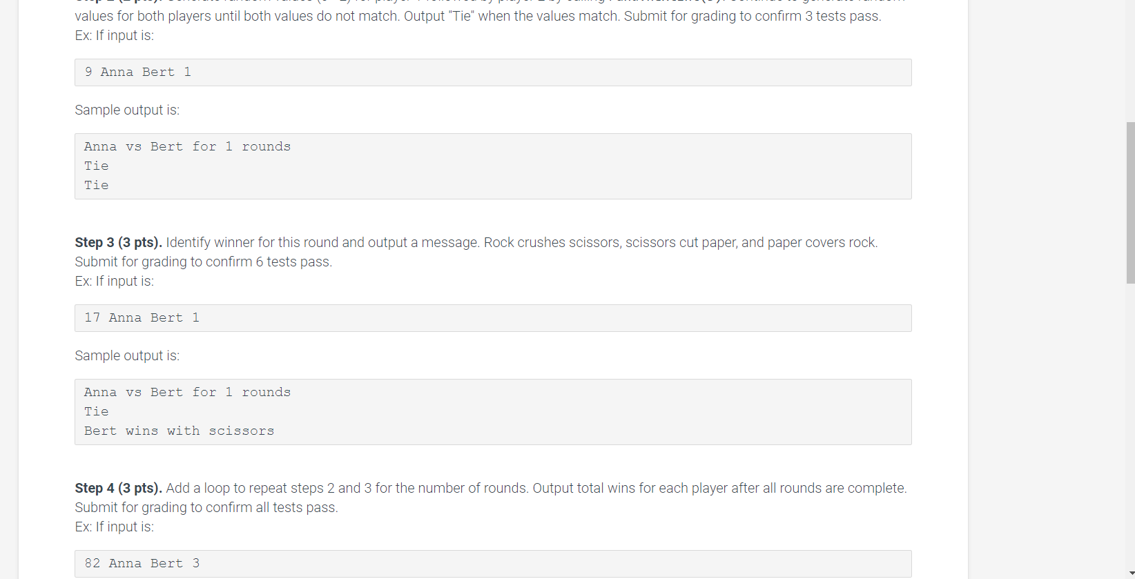Solved 2.20 LAB*: Program: Rock paper scissors Program | Chegg.com