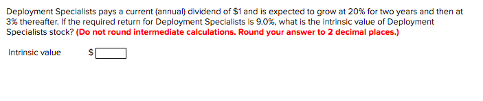Solved Deployment Specialists pays a current (annual) | Chegg.com