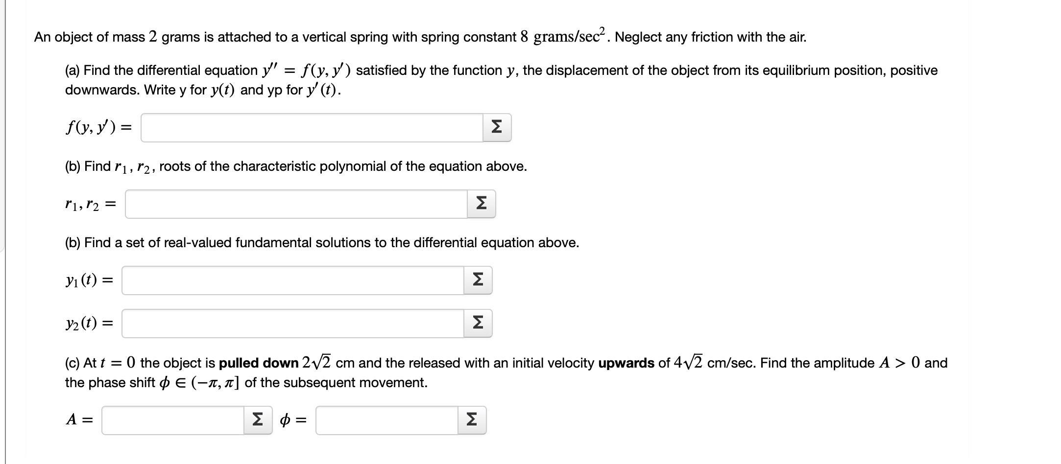 Solved An object of mass 2 grams is attached to a vertical | Chegg.com
