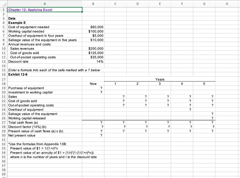 Solved Download The Applying Excel Form And Enter Formulas Chegg