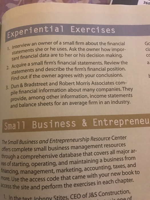 Solved Interview an owner of a small firm about the | Chegg.com