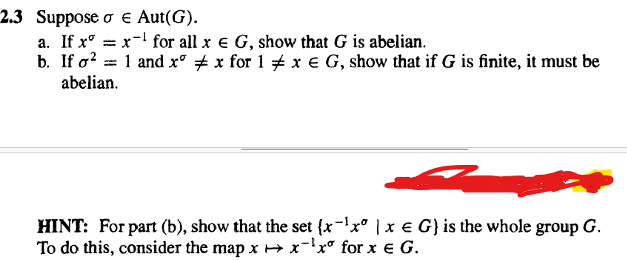 Solved HINT: For part (b), ﻿show that the set {x-1xσ|xinG} | Chegg.com