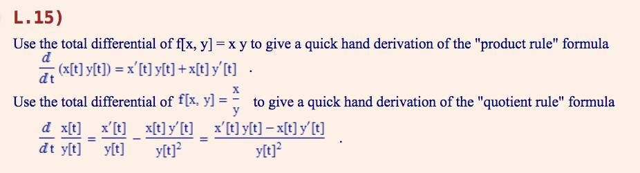 Solved L.15) Use the total differential off[x, y] x y to | Chegg.com