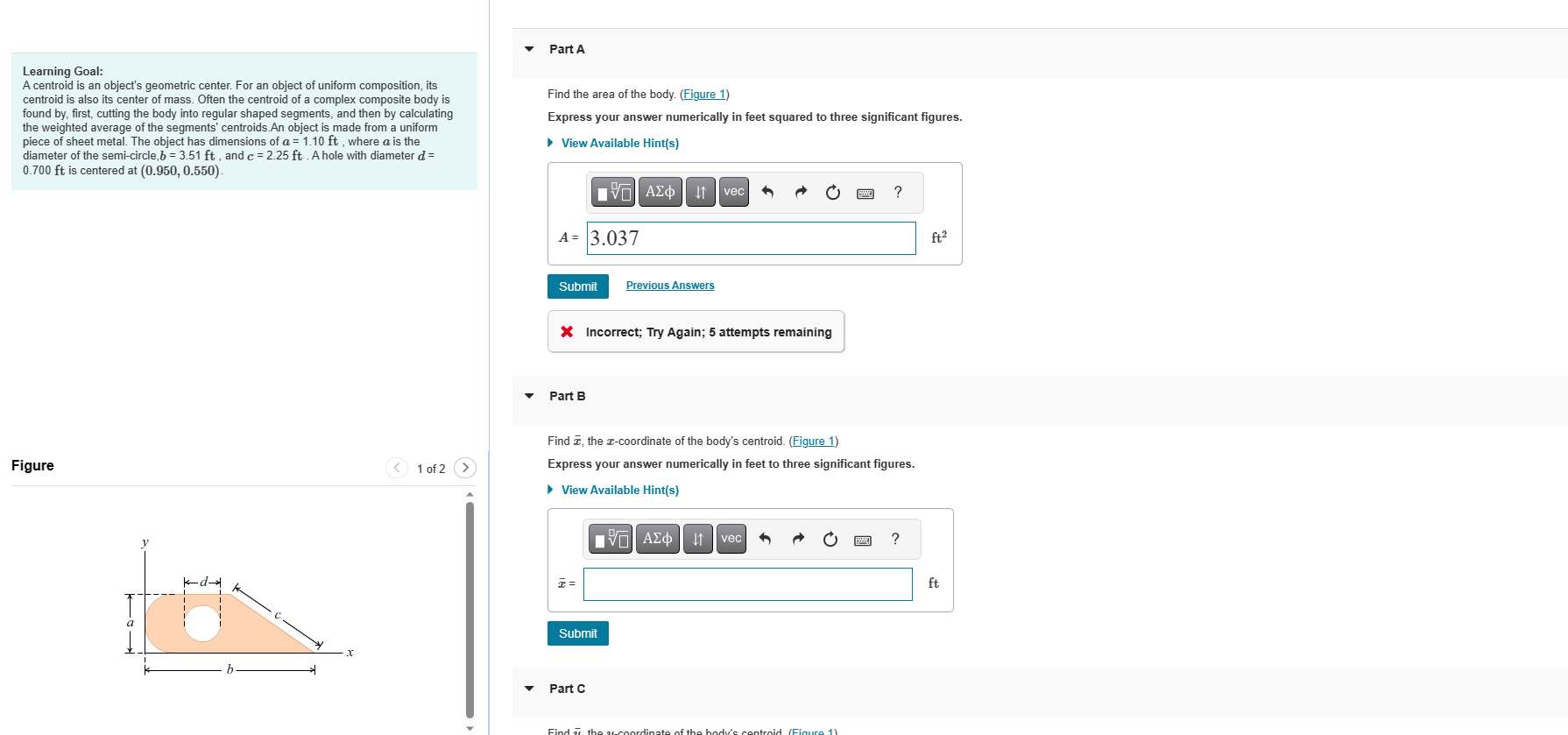 Learning Goal: A centroid is an object's geometric | Chegg.com