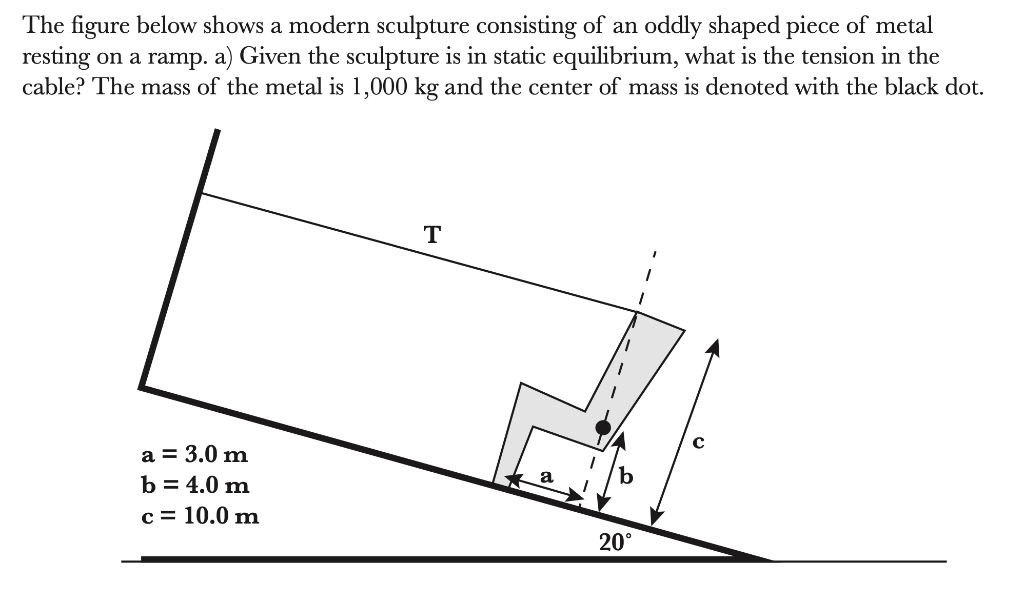 Solved The figure below shows a modern sculpture consisting | Chegg.com
