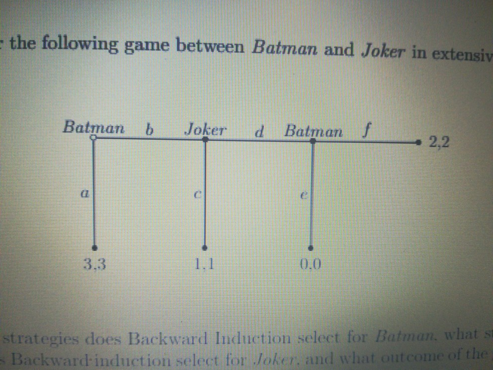 Solved = the following game between Batman and Joker in | Chegg.com