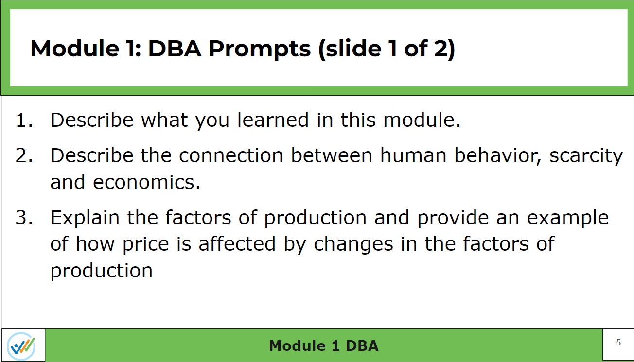Solved Module 1 : DBA Prompts (slide 2 of 2 ) 3. How can you | Chegg.com