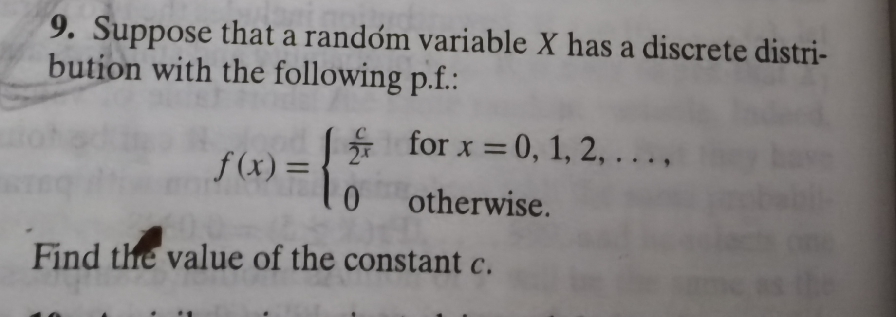 Solved 9. Suppose that a randóm variable X has a discrete | Chegg.com