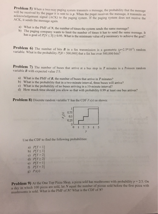 Solved Problem 5) Wh will be received by the pager it is | Chegg.com
