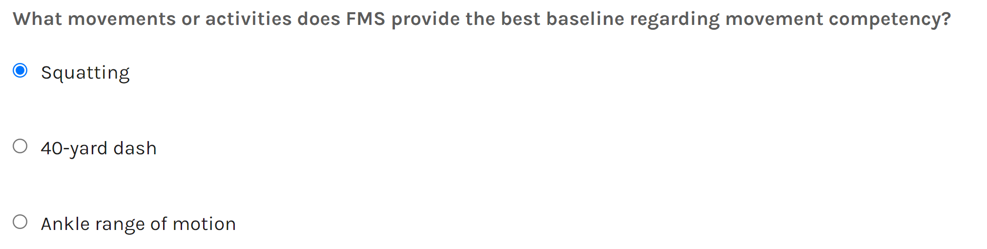 Solved What movements or activities does FMS provide the | Chegg.com