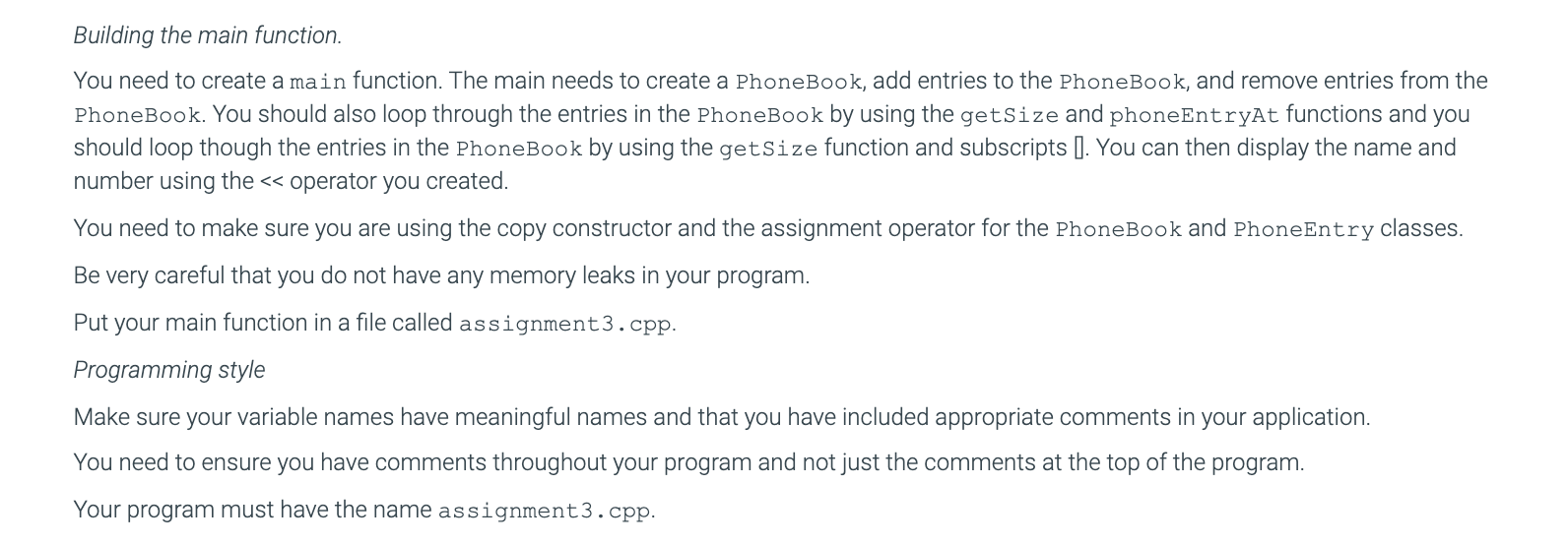 Building the PhoneBook and PhoneEntry classes You are | Chegg.com
